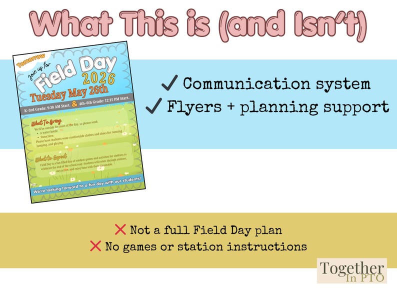 Field Day Communication Bundle Editable Canva Template | PTO Flyer Set ...