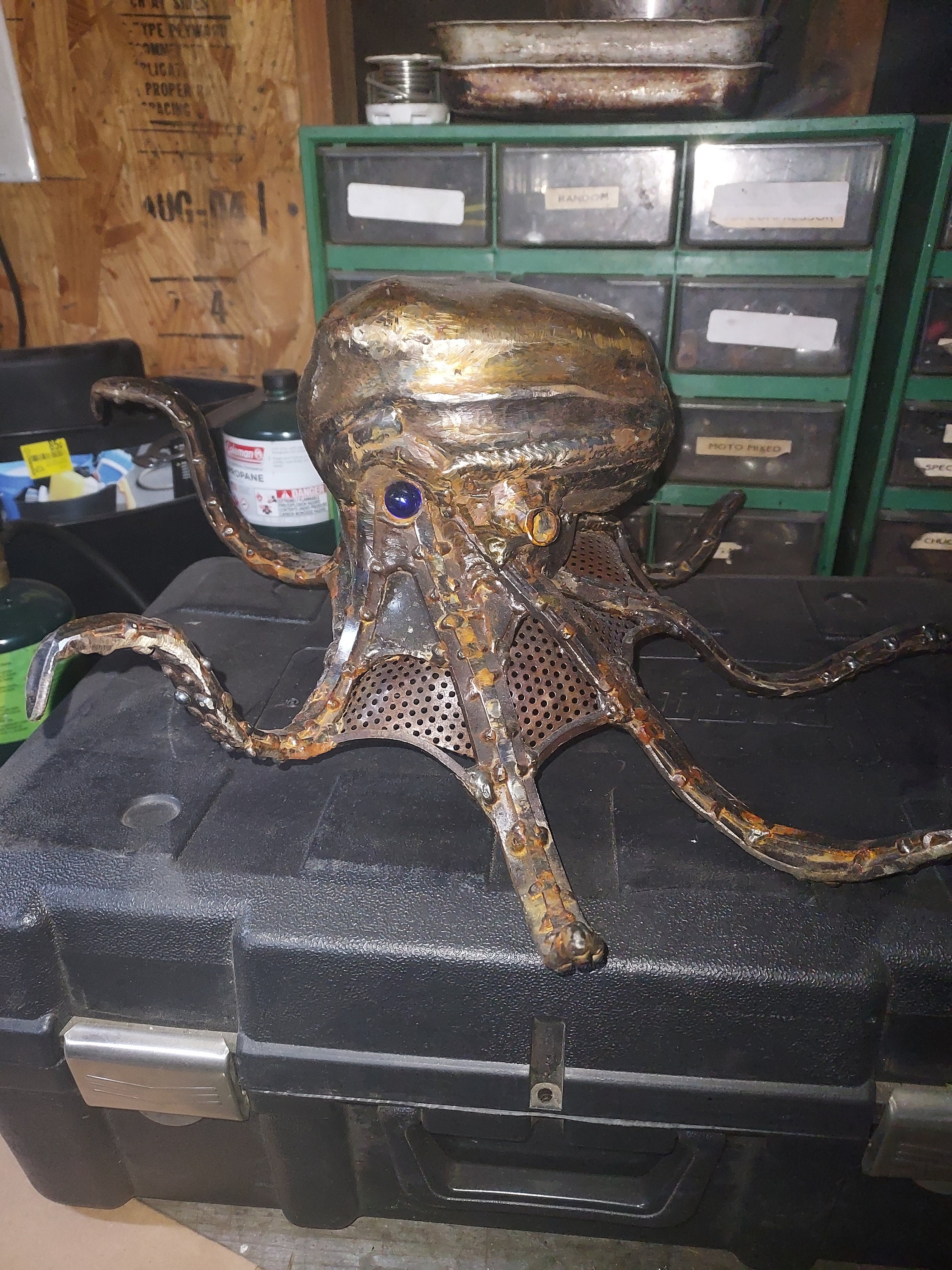 Welded Octopus Scrap Metal Art Sculpture - Etsy