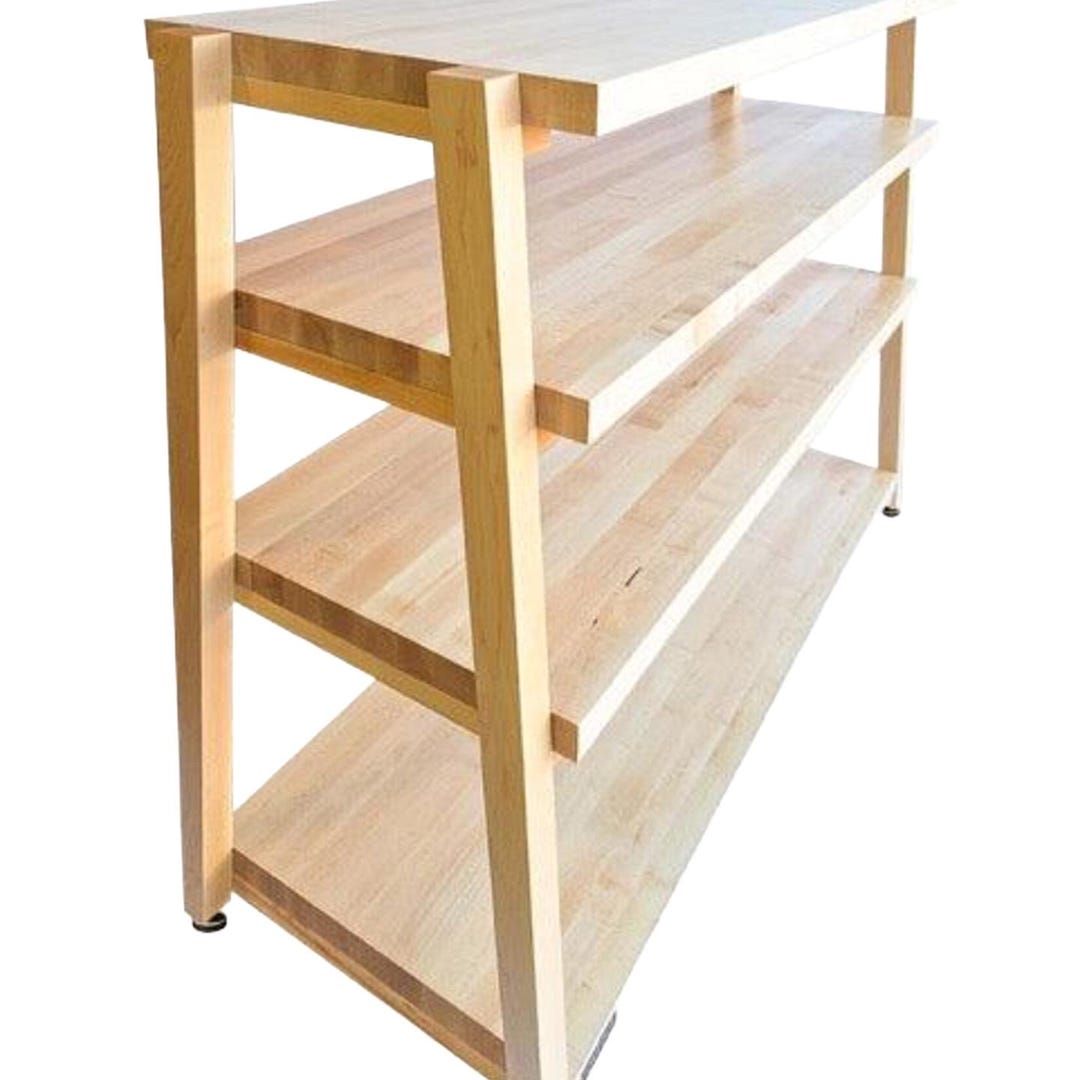 Rigidrackplus - 4 Shelf Rack - 1-1/2" Thick Solid Maple Shelves - 1-5/8 ...