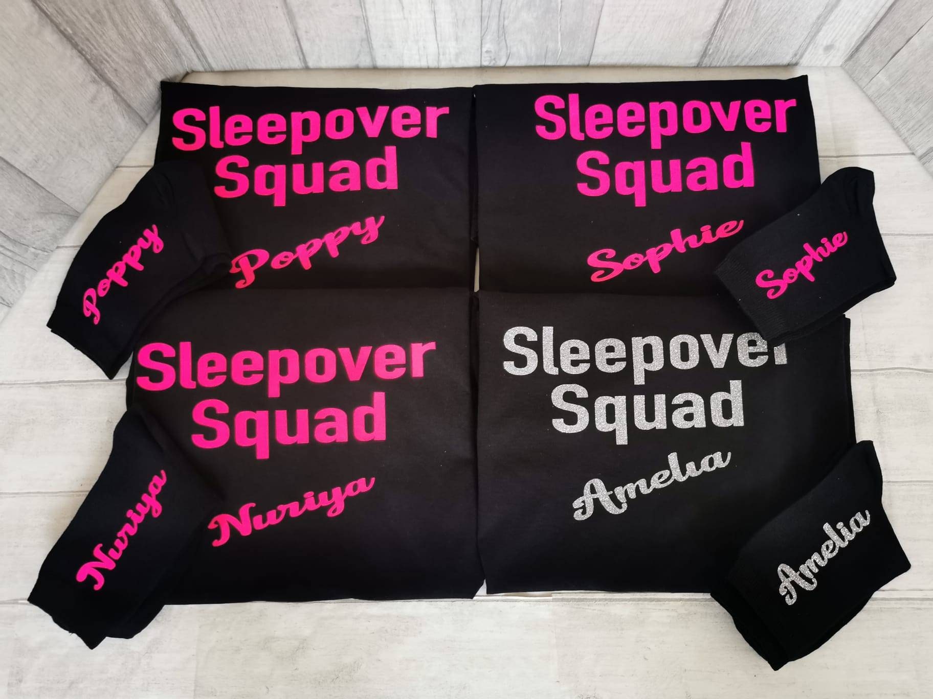 Personalised Sleepover Squad Set, Kids Sleepover Party, Pamper Party ...