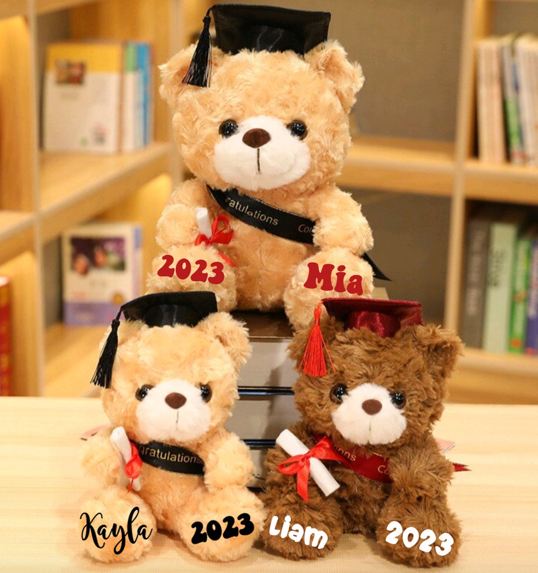 Personalized Cute Fuzzy Plush Graduation Bears Kindergartner - Etsy