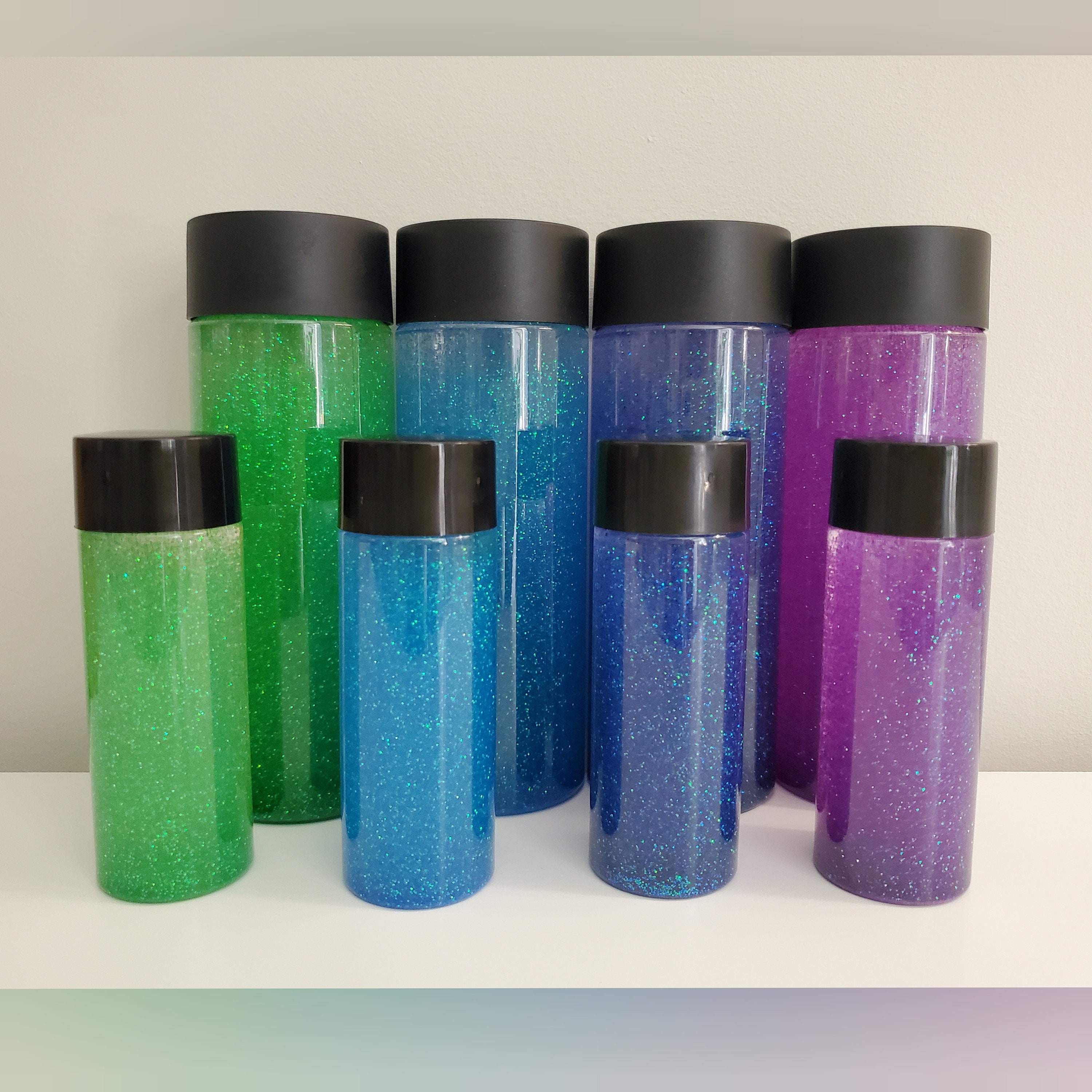Neon Rainbow Jars/glitter Jars/sensory Bottles/calm Down Jars/mind Jars ...