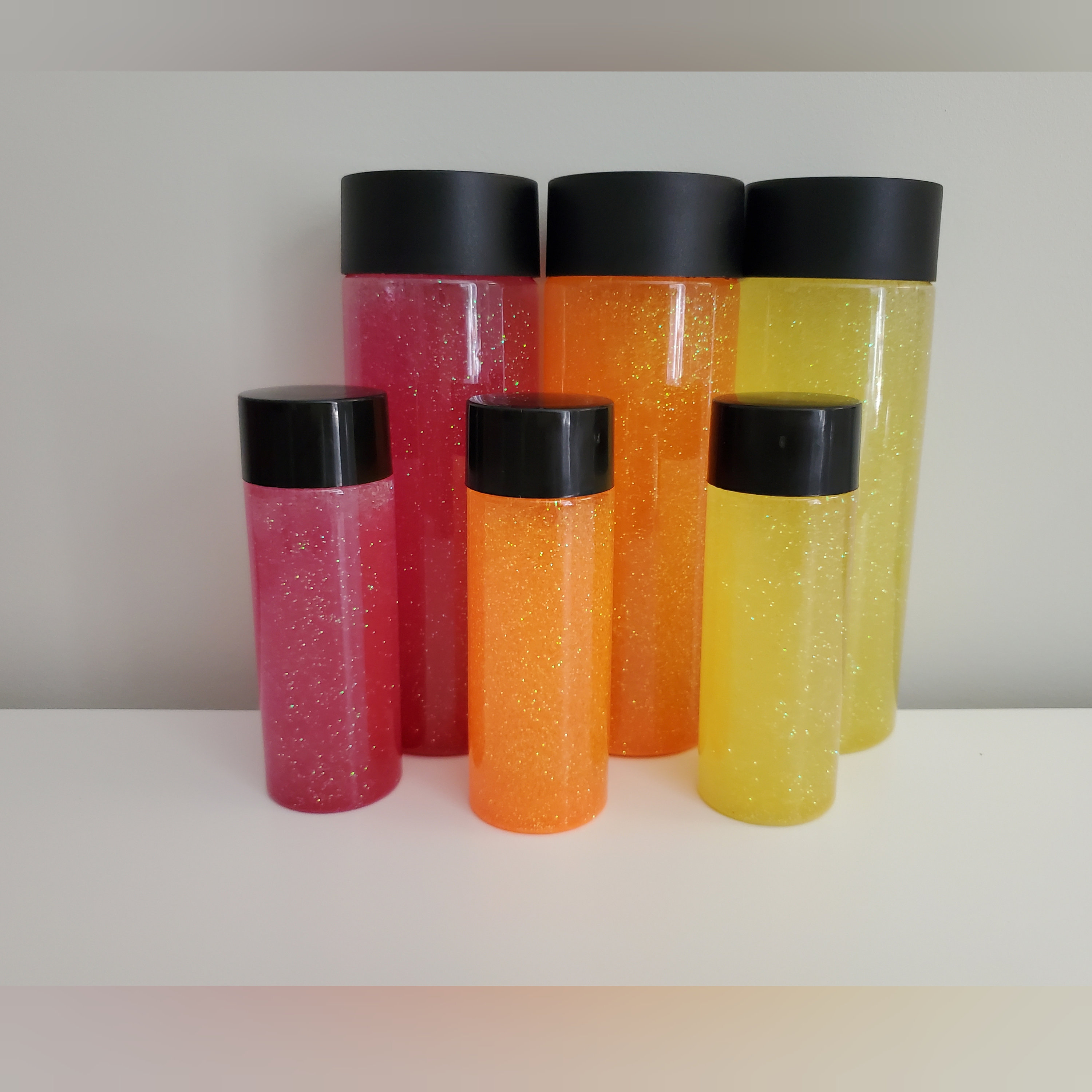 Neon Rainbow Jars/glitter Jars/sensory Bottles/calm Down - Etsy