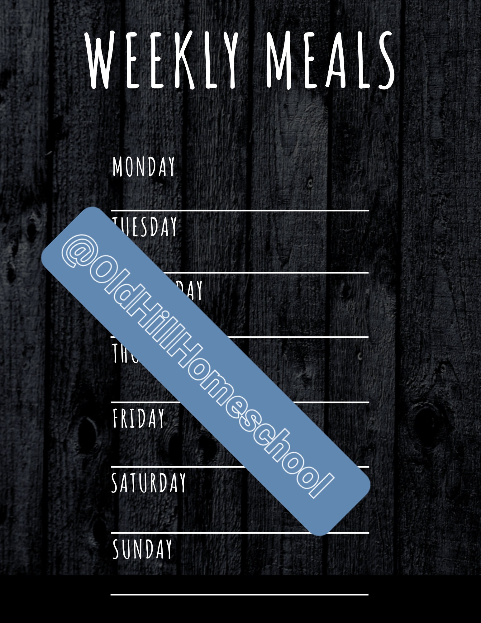 DIY Chalkboard Menu / Meal Planner Printable - Etsy