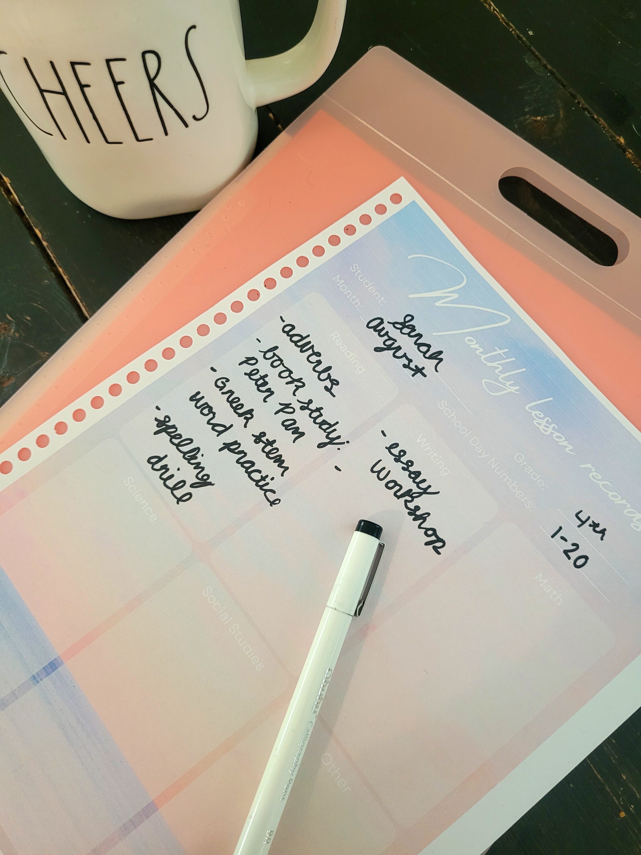 Printable Homeschool Planner Pages: Lesson Plan Records - Etsy