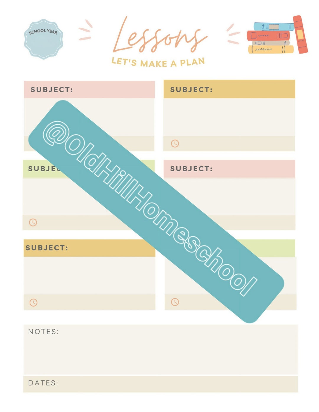 Printable Homeschool Planner Pages: Lesson Plan Records - Etsy