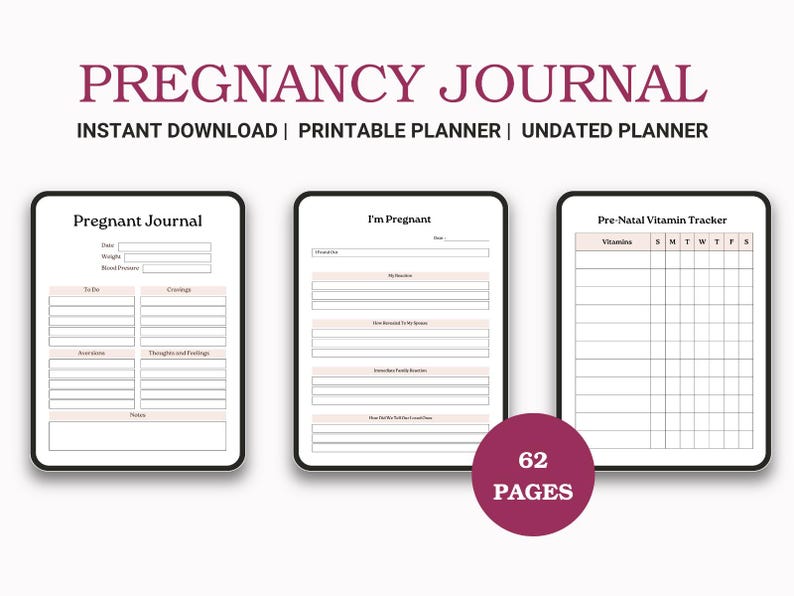 Printable Pregnancy Journal | Digital Pregnancy Planner | Weekly ...