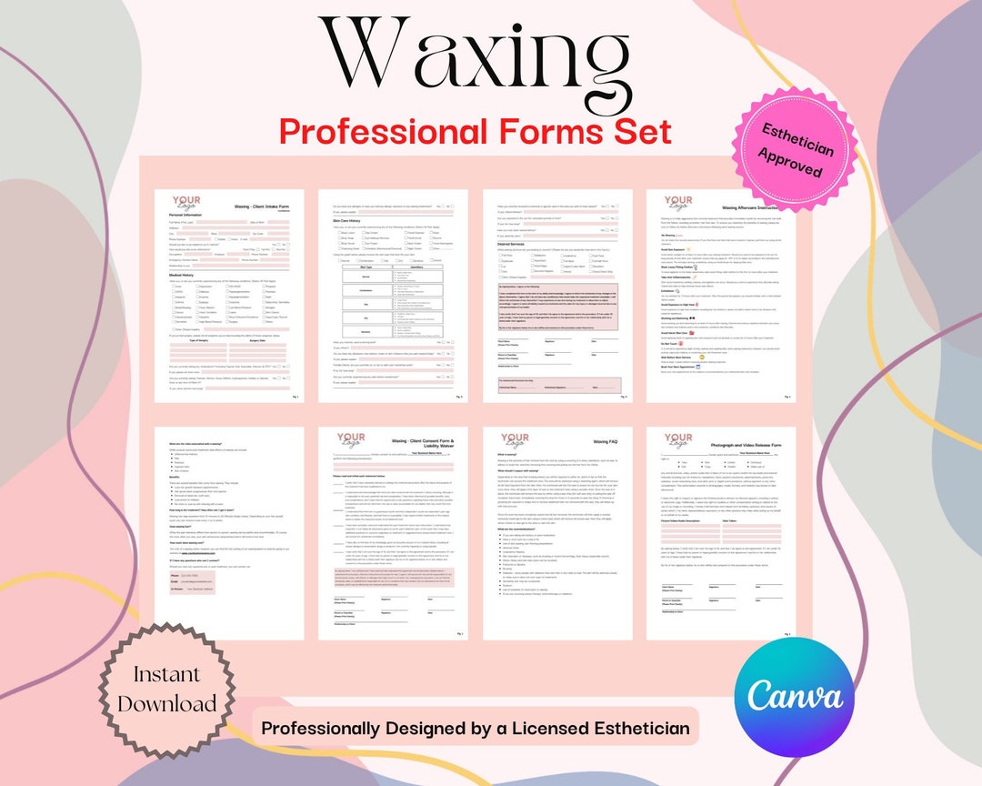 Editable/customizable Waxing Client Forms | Intake Forms | Client ...