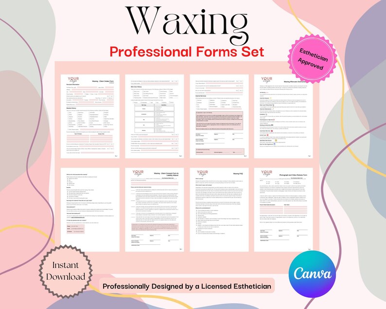 Editable/customizable Waxing Client Forms | Intake Forms | Client ...
