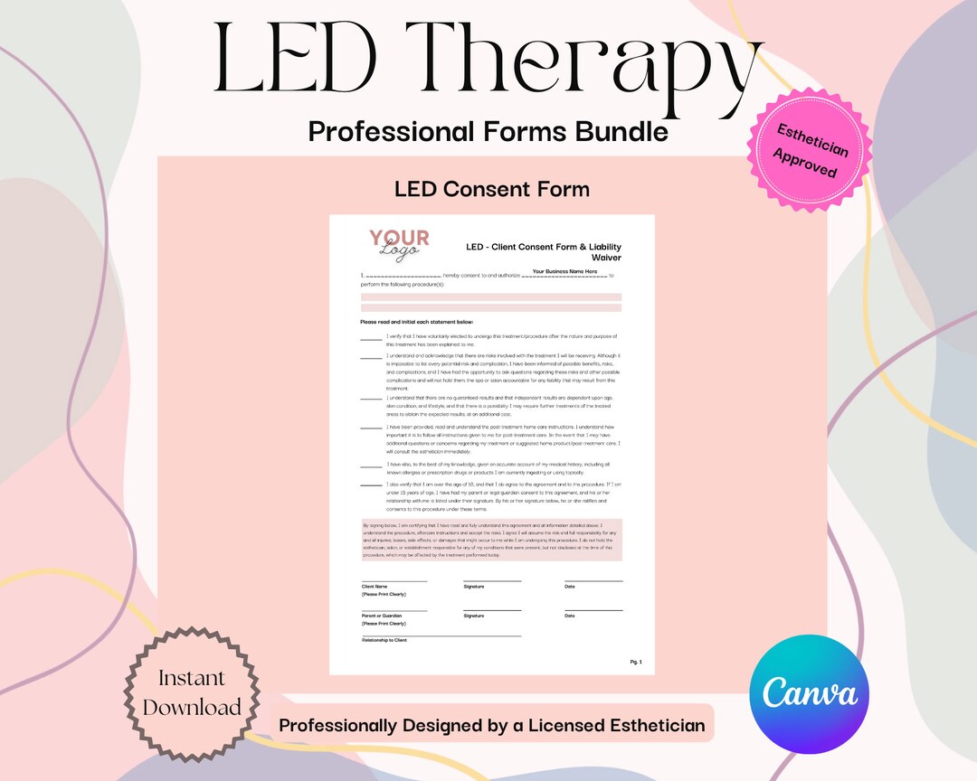 Editable/customizable | LED (light Emitting Diode) Therapy | Consent ...