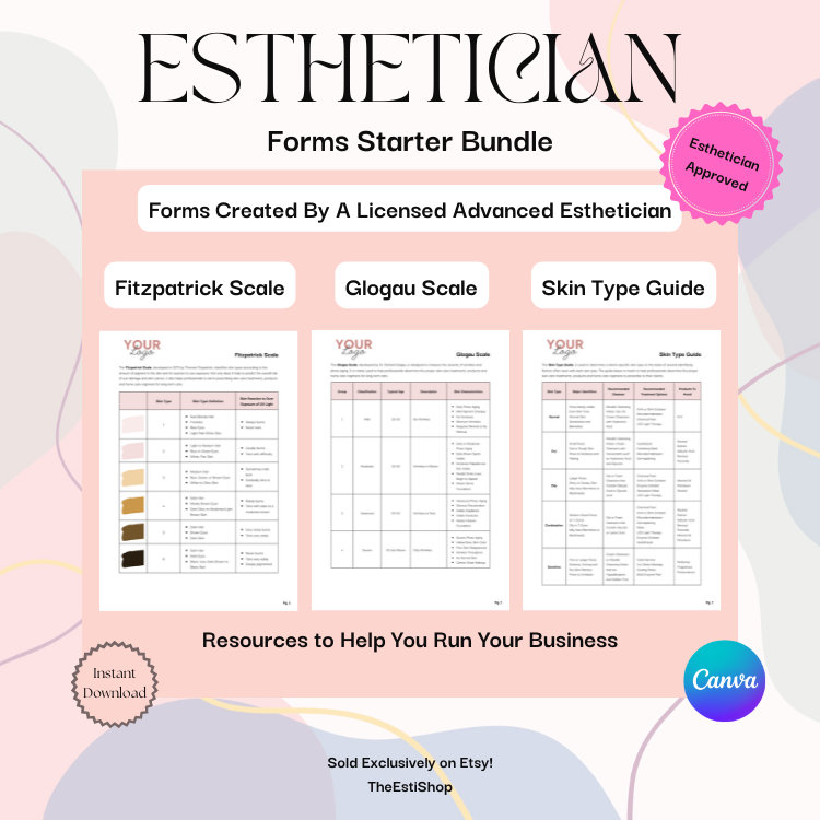 Editable/customizable | Esthetician Forms Starter Bundle | Intake and ...