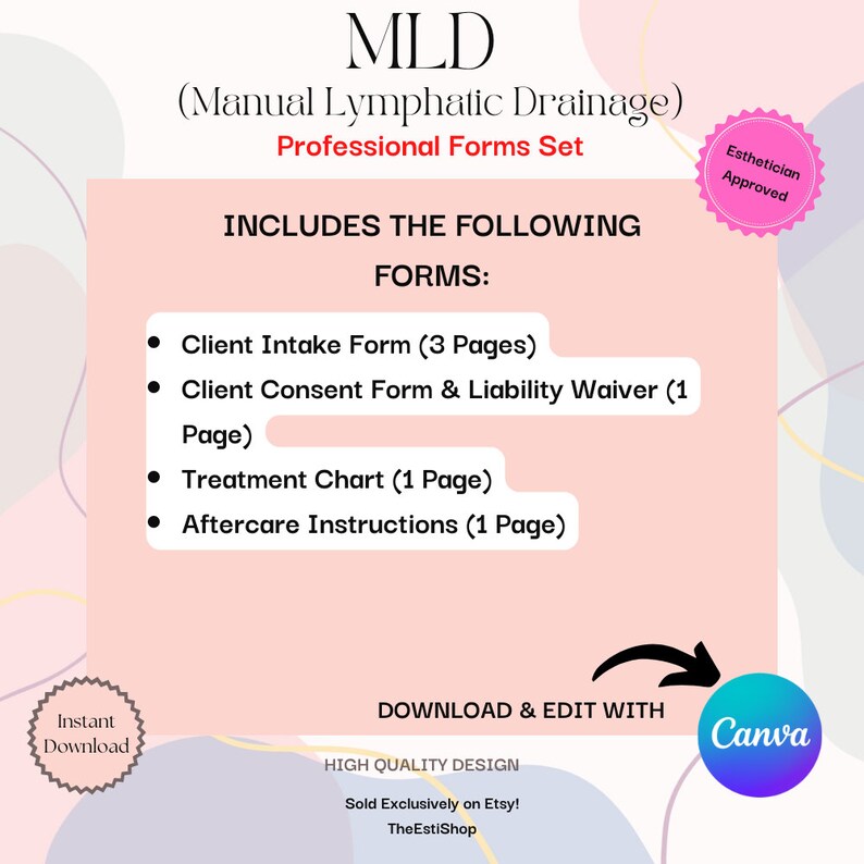 Editable/customizable | MLD (manual Lymphatic Drainage) Forms | Client ...