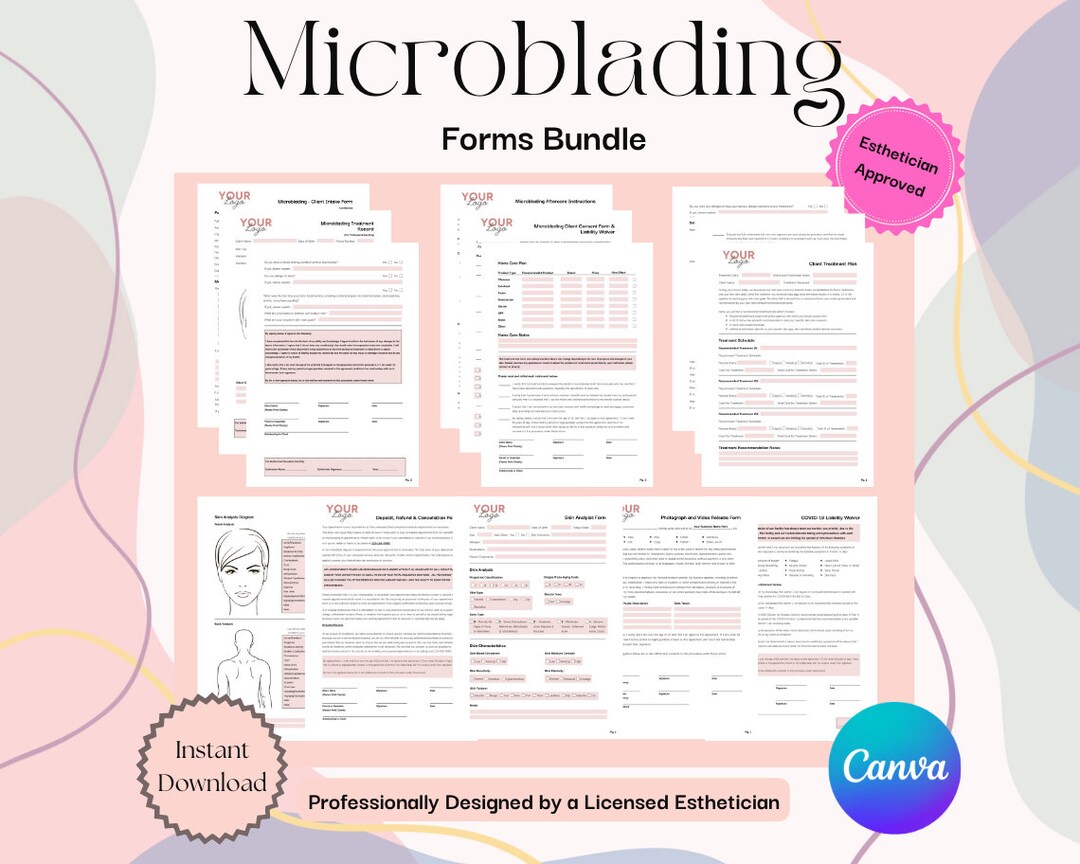 Editable/customizable | Microblading Form Bundle | Intake and Consent ...