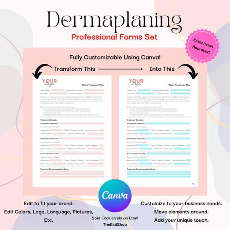 Editable/customizable | Dermaplaning Client Forms | Created by Licensed ...