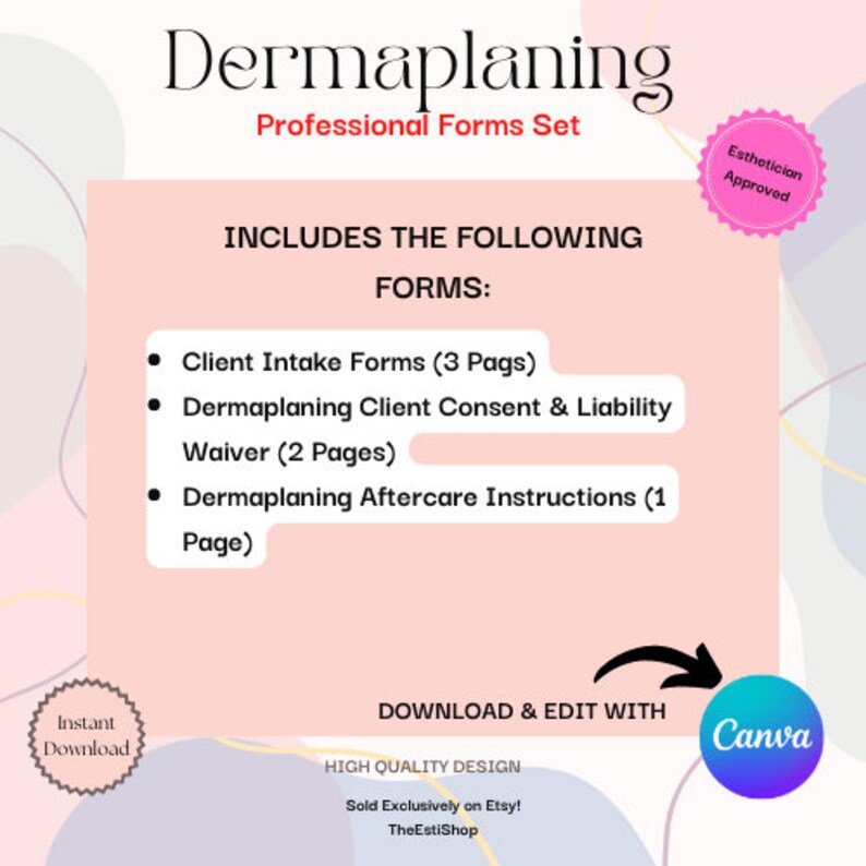 Editable/customizable | Dermaplaning Client Forms | Created by Licensed ...