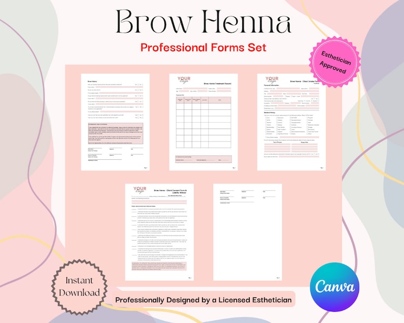 Editable/customizable | Brow Henna Forms | Intake Form, Consent Form ...