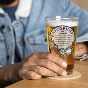 Mycophile Definition Pint Glass - Mushroom Lovers, Fungi Nerds ...