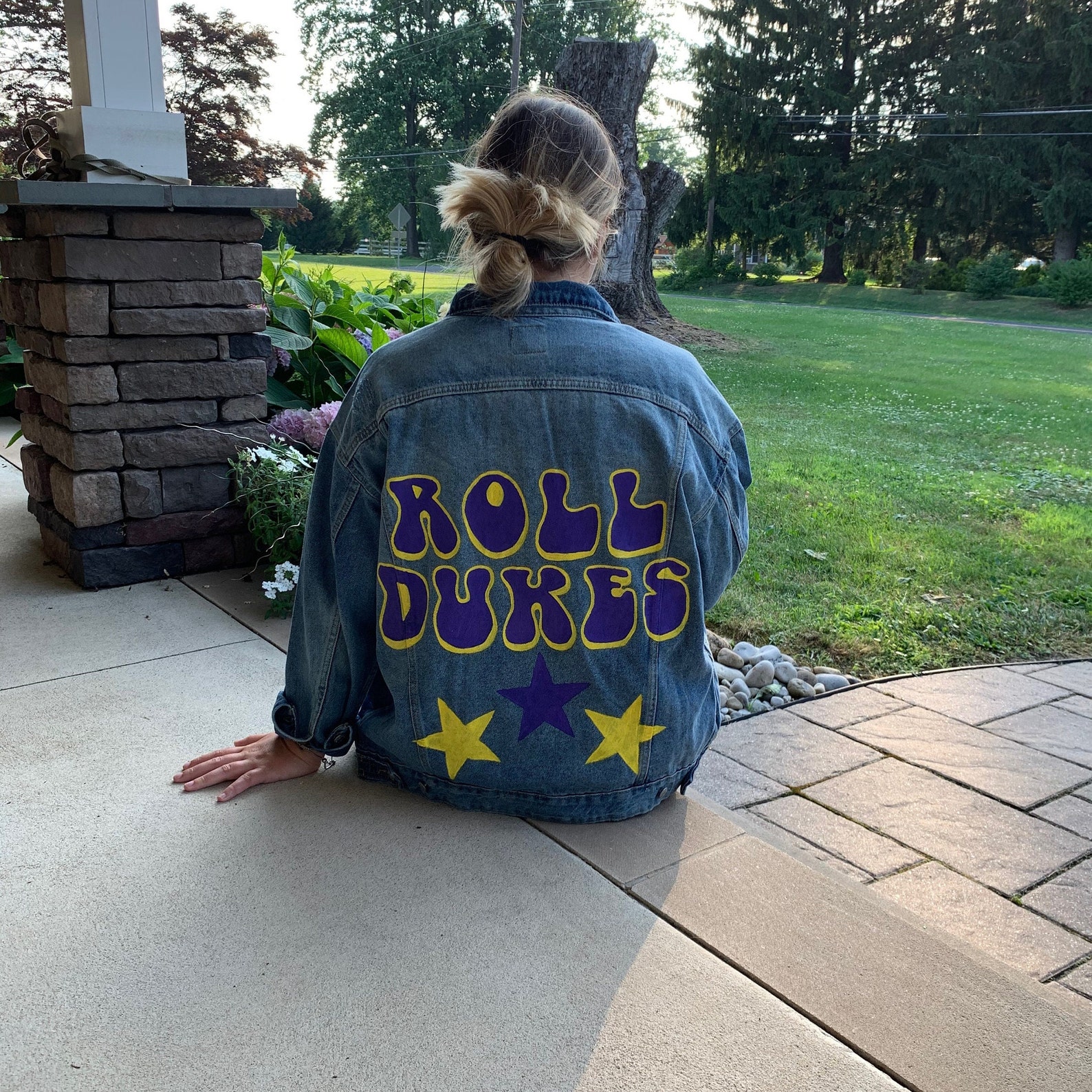 Hand Painted College Jean Jacket Custom Denim Jacket Team or - Etsy