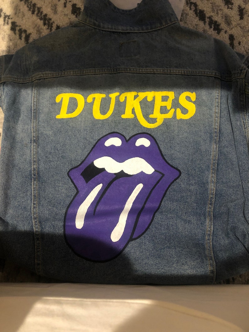 Hand Painted College Jean Jacket, Custom Denim Jacket, Team or School ...
