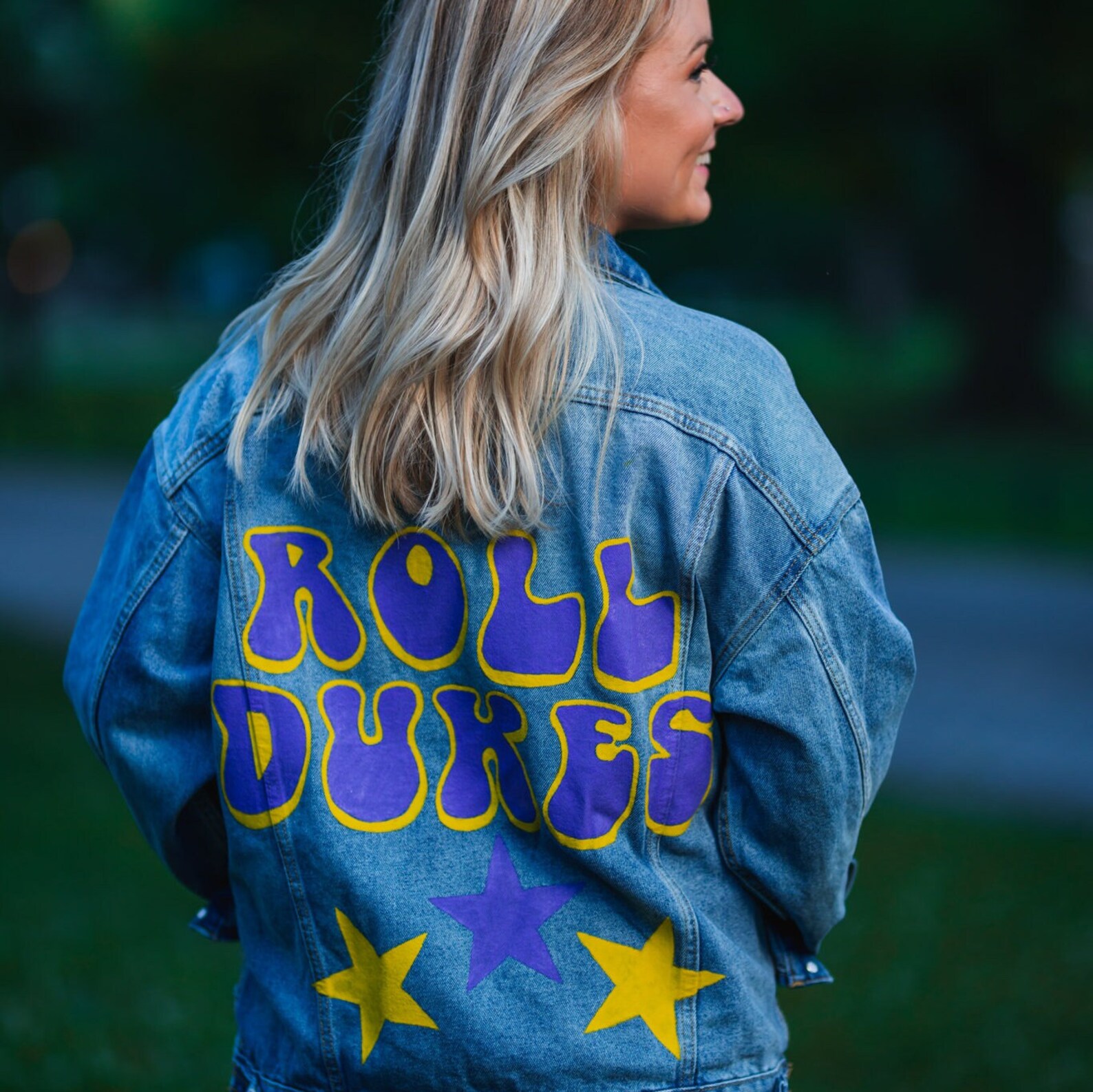 Hand Painted College Jean Jacket, Custom Denim Jacket, Team or School ...