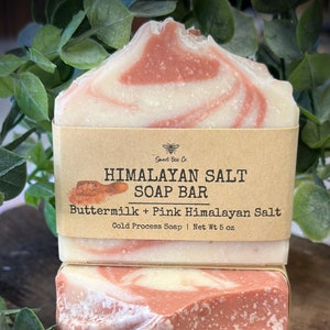 Himalayan Pink Salt Soap Bar Handmade Cold Process Rose Clay Buttermilk ...