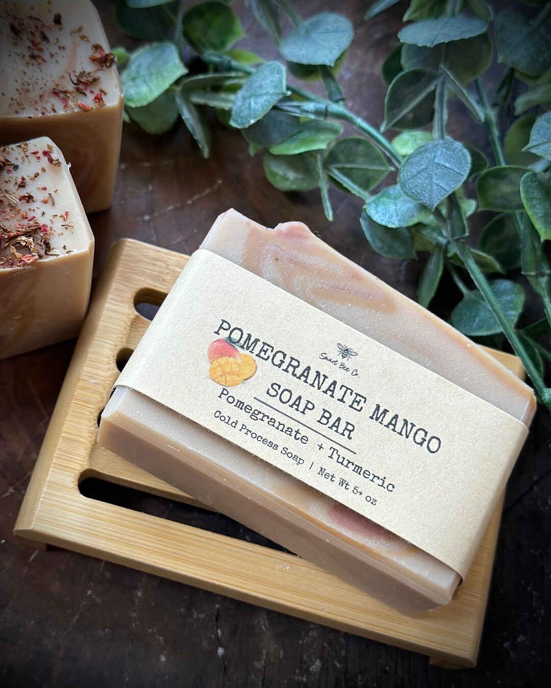 Pomegranate Mango Artisan Soap Bar, Handmade Cold Process Natural Soap yet Nourishing Soap ...