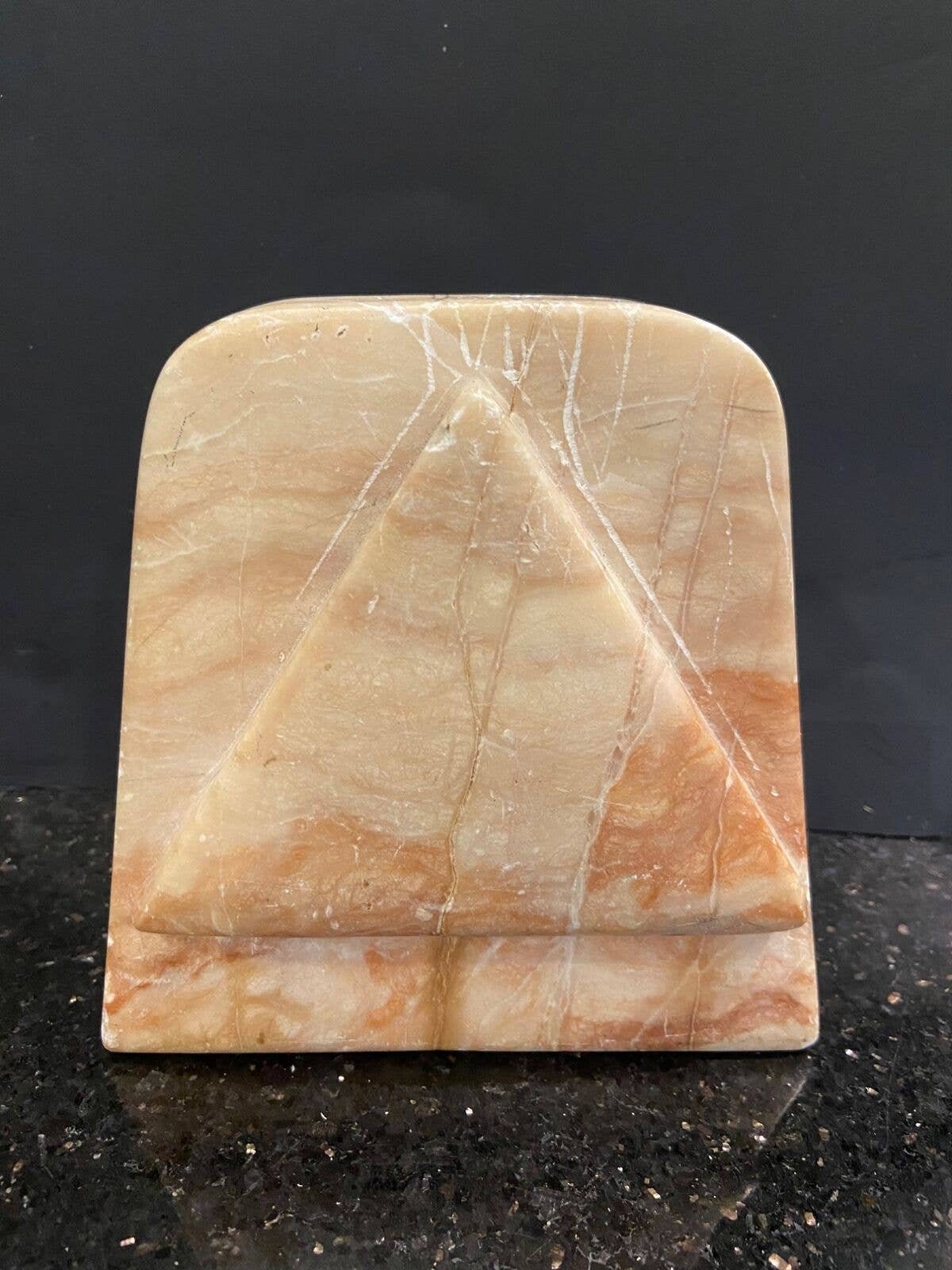 1970s-80s Pink Marble Pyramid Bookends - Etsy