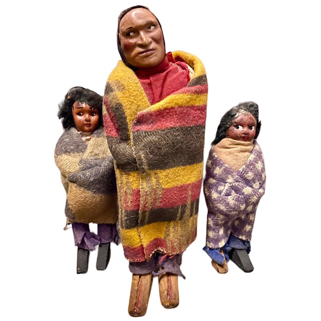 Antique Vintage SKOOKUM Native American 1940's Mid Century Dolls - Etsy