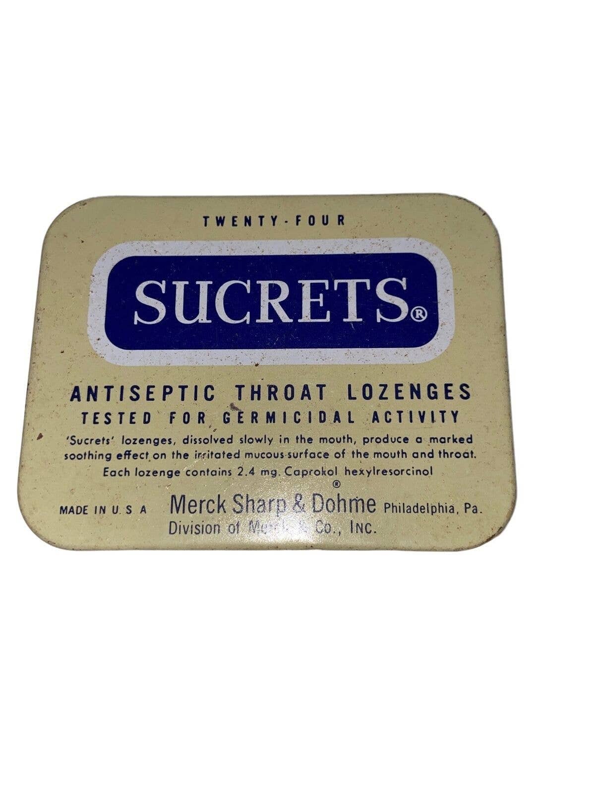 Vintage, 1950/60's Sucrets Antiseptic Throat Lozenges Tin Empty - Etsy
