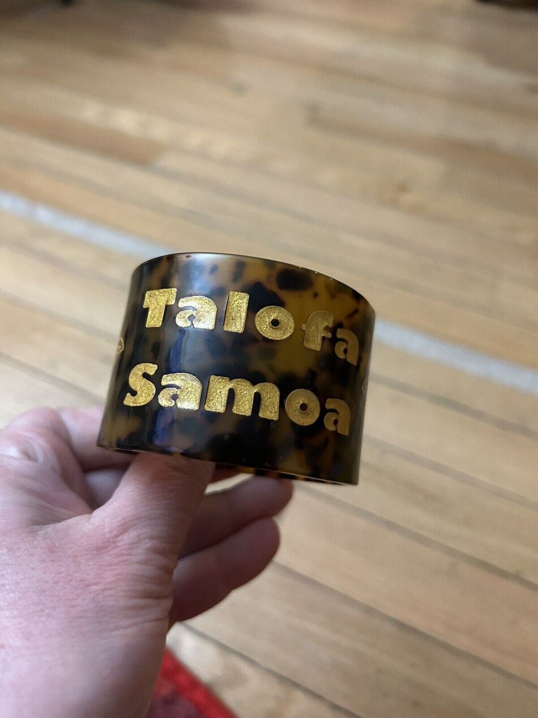 Talofa Samoa Honu Carved Faux Turtle Shell Bangle - Etsy