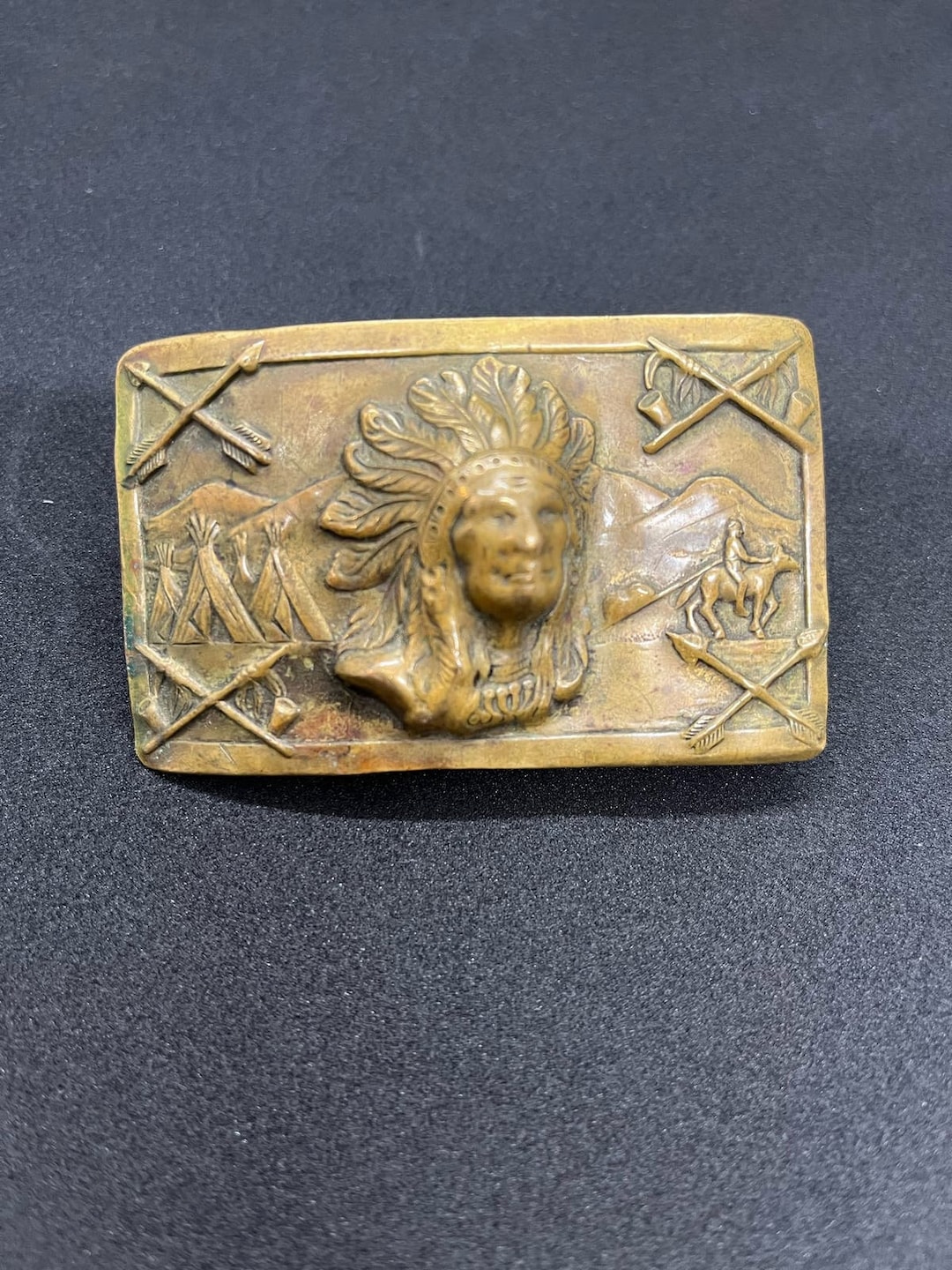 Vintage Justin Boot Design Old West Brass Buckle 1930s - Etsy