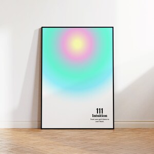 111 Angel Number Wall Art, Aura Poster, Law of Attraction Print ...