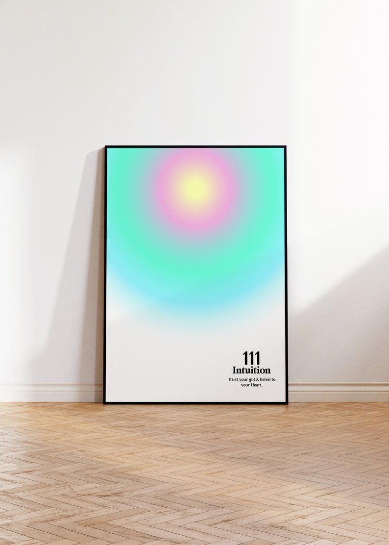 111 Angel Number Wall Art, Aura Poster, Law of Attraction Print ...