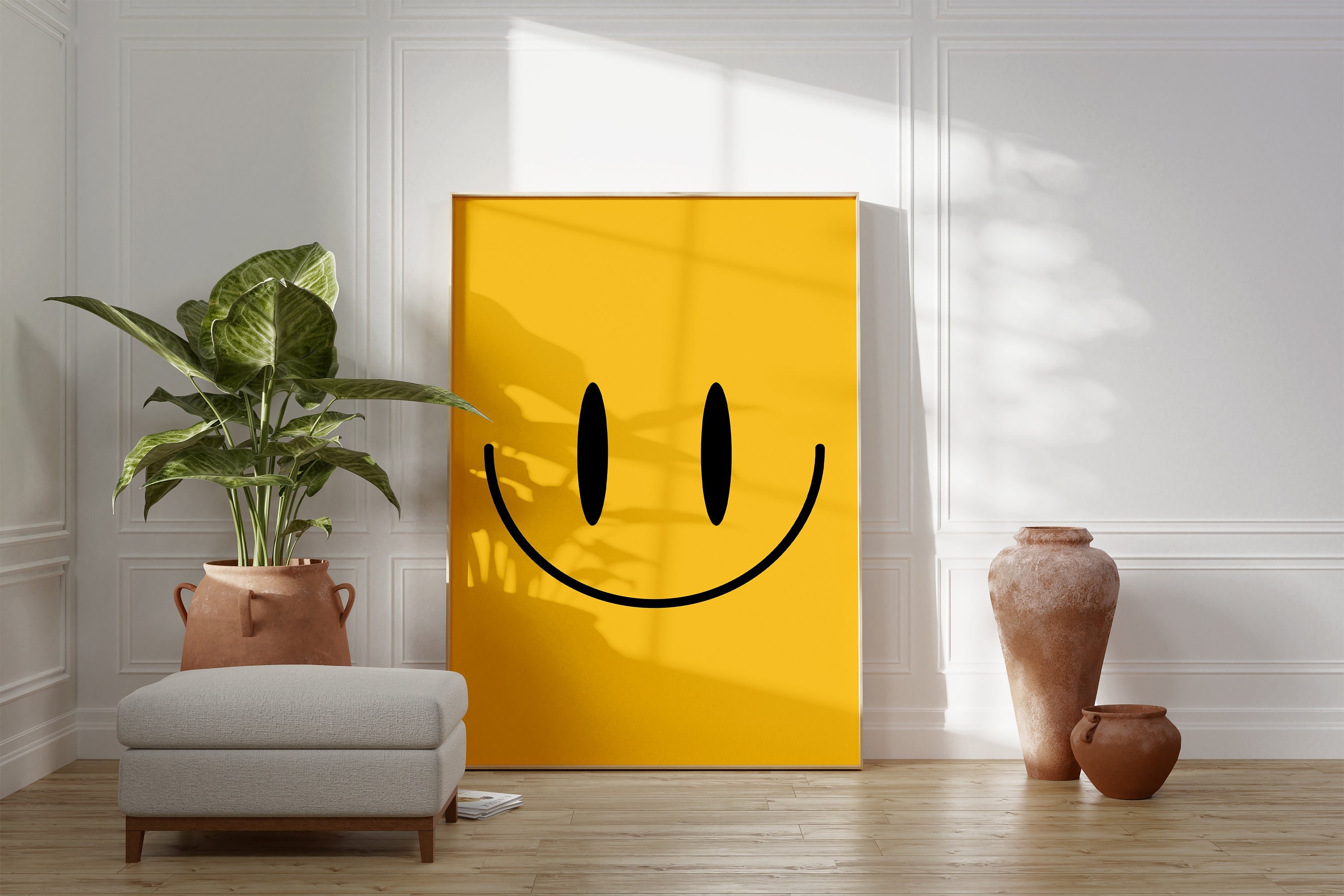 Smiley Print, Smiley Face, Printable Wall Art, Dorm Decor, Trendy Wall ...