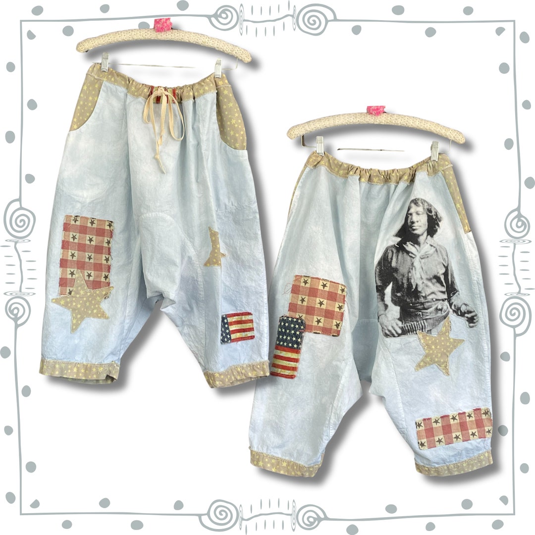 Harem Pants Capris || Drawstring Baggy Boho Pants || Drop Crotch Flowy ...