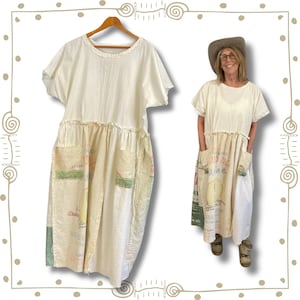 Upcycled Grain Sack Dress | Rustic Farmhouse Prairie Style - Etsy