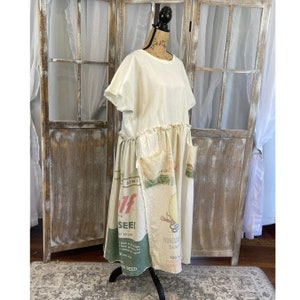 Grain Sack Dress | Prairie Style Cottagecore Feed Sack Dress ...