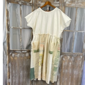 Upcycled Grain Sack Dress | Rustic Farmhouse Prairie Style - Etsy