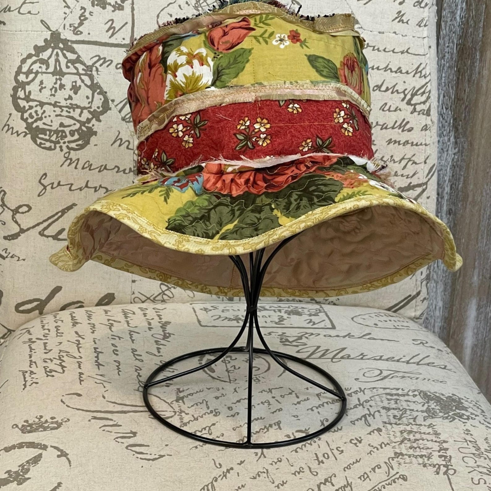Handmade Reversible Top Hat | Shabby Chic Floral, Brocade Crown - Etsy