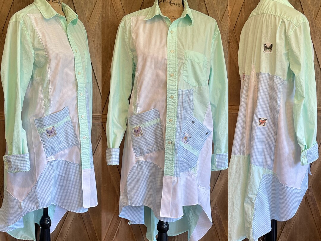 M to XL Upcycled Cotton Duster for Women button Down Maxi - Etsy Australia