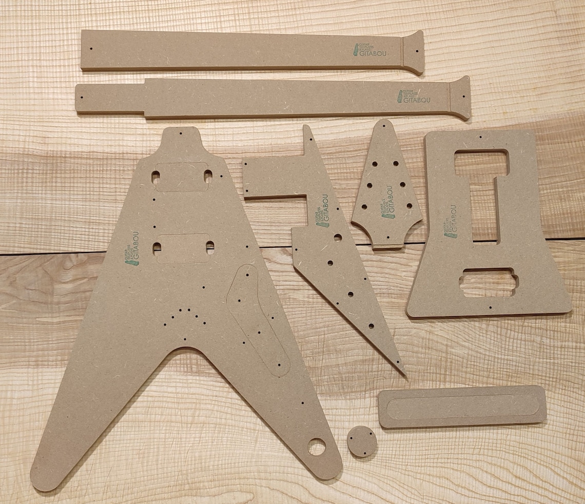 GITABOU '58 Flying V Templates / Stencils for Guitar Building Templates ...