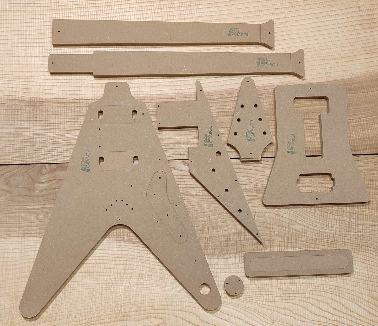 GITABOU '58 Flying V Templates / Stencils for Guitar Building Templates ...