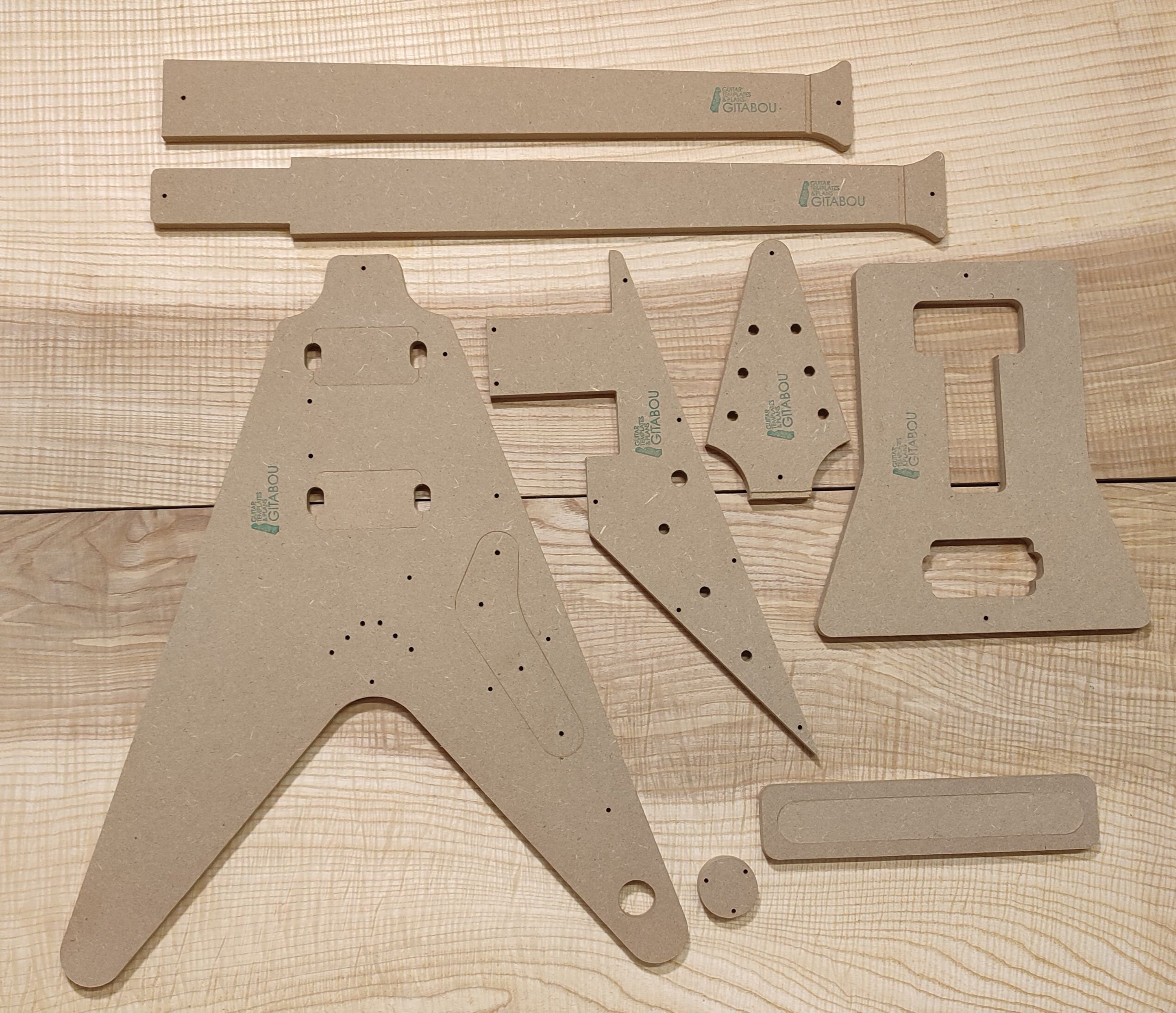 GITABOU '58 Flying V Templates / Stencils for Guitar Building Templates ...