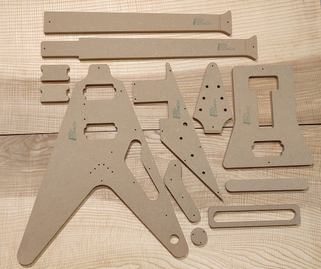GITABOU '58 Flying V Templates / Stencils for Guitar Building Templates ...