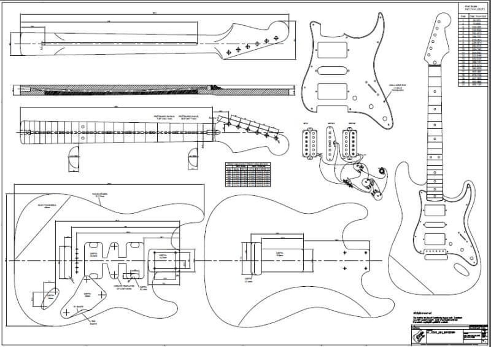 1:1 Print '60 Strat HSH Conversion Drawing / Drawing / Blueprint F ...