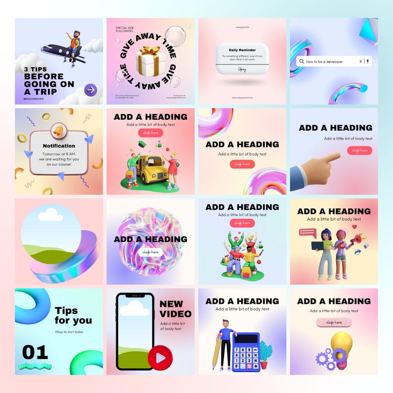 3D Instagram Post Template - Etsy 3D Instagram Post Template - Etsy