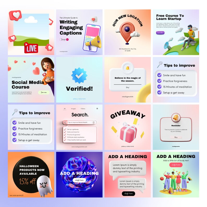 3D Instagram Post Template - Etsy 3D Instagram Post Template - Etsy