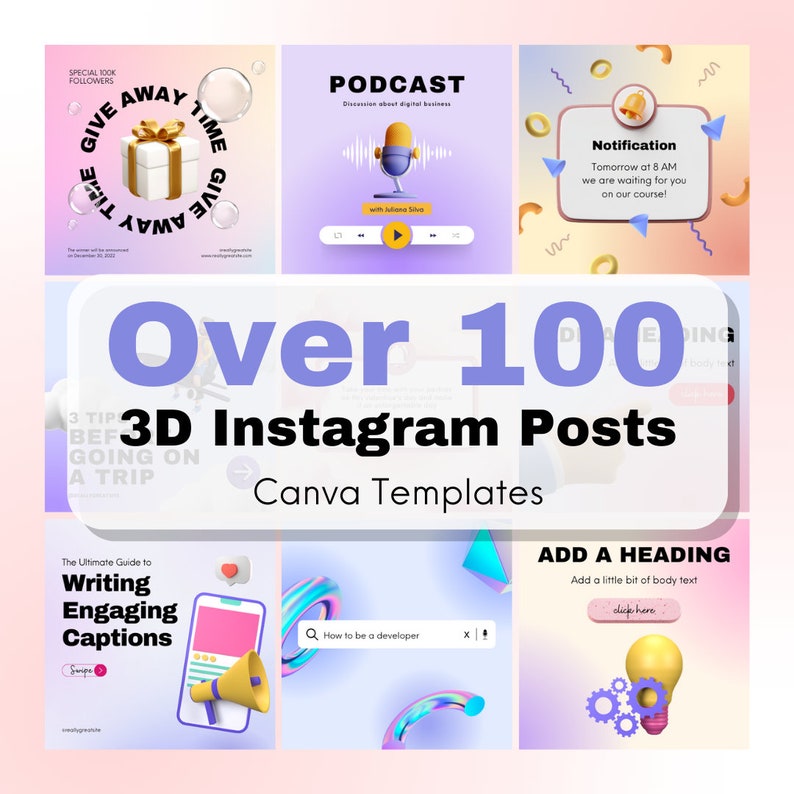 3D Instagram Post Template - Etsy 3D Instagram Post Template - Etsy