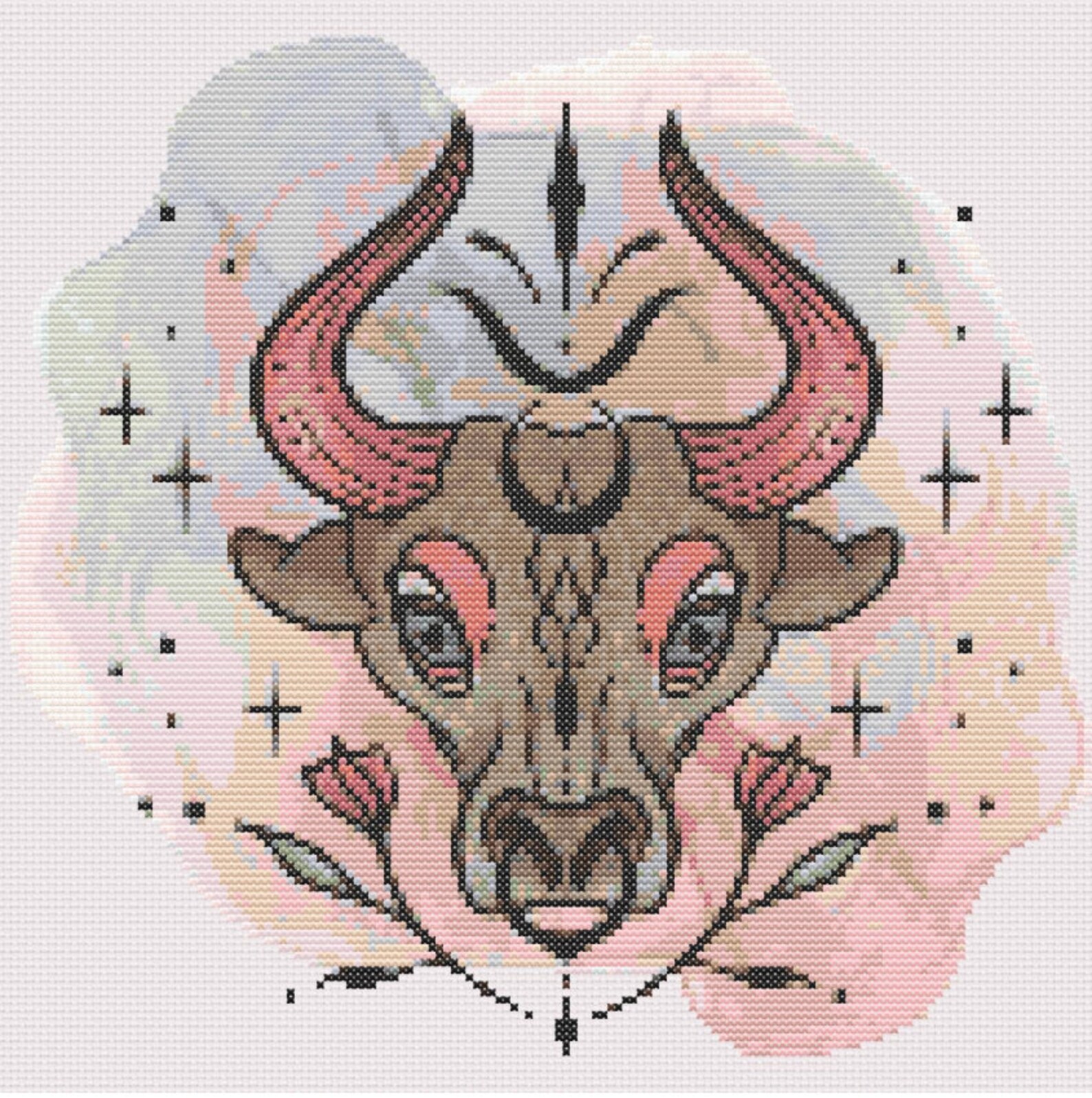 Taurus Zodiac Sign Cross Stitch Pattern Digital PDF - Etsy