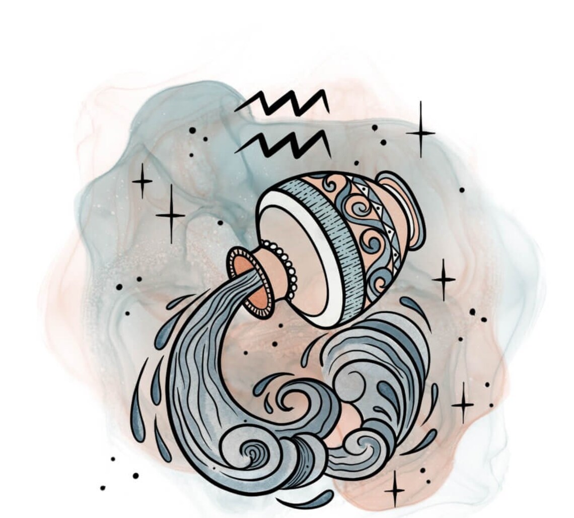 Aquarius Zodiac Sign Cross Stitch Pattern Digital PDF - Etsy